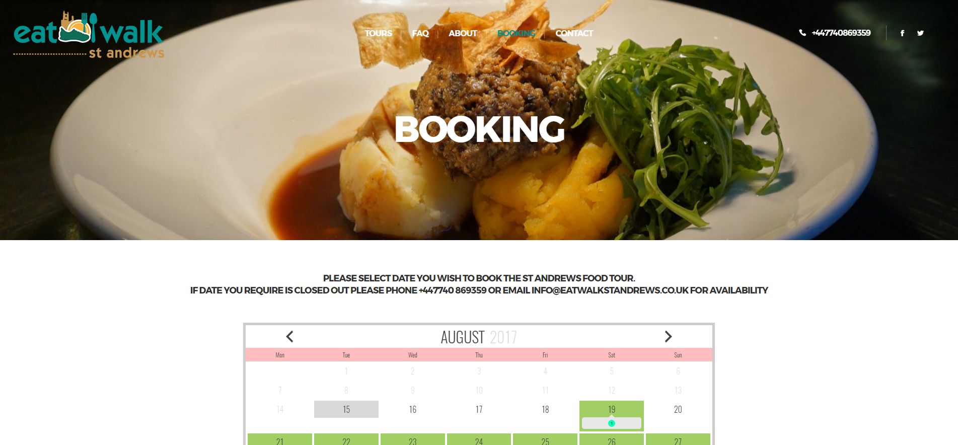 Eat Walk St Andrews Website Design - Primal Space