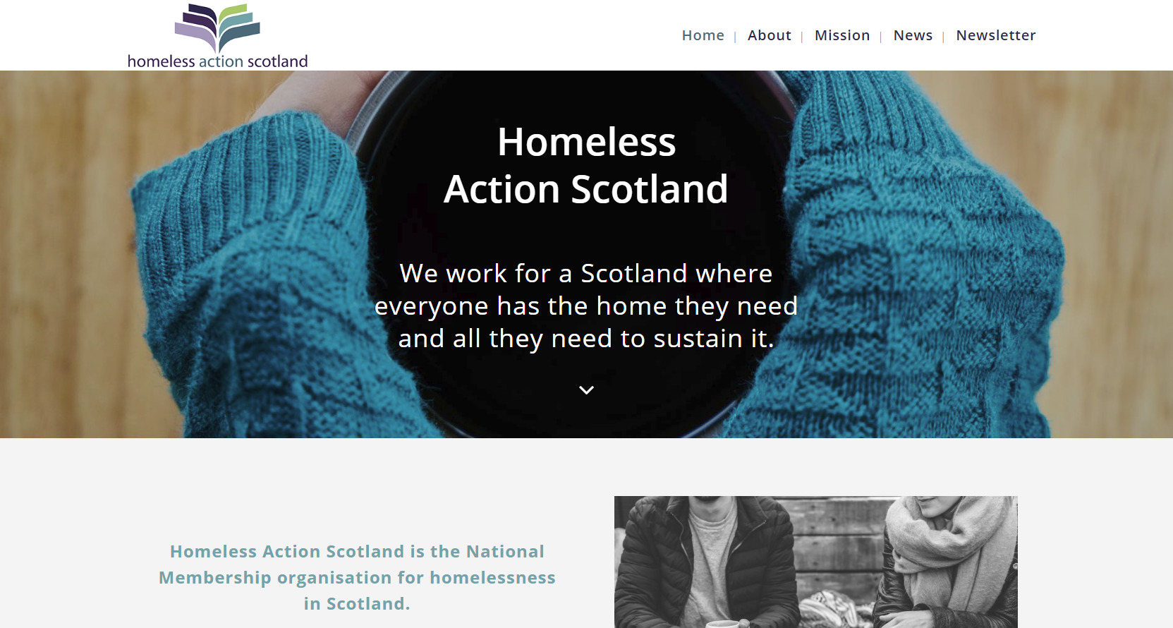 Homeless Action Scotland Website Design - Primal Space