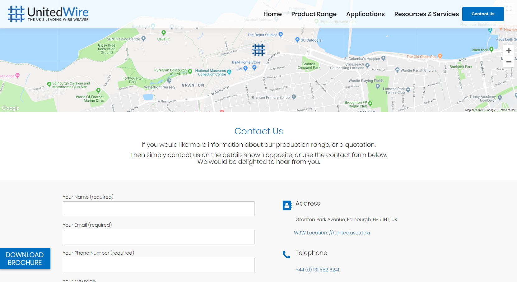 United Wire Website Design - Primal Space | Edinburgh Website Design